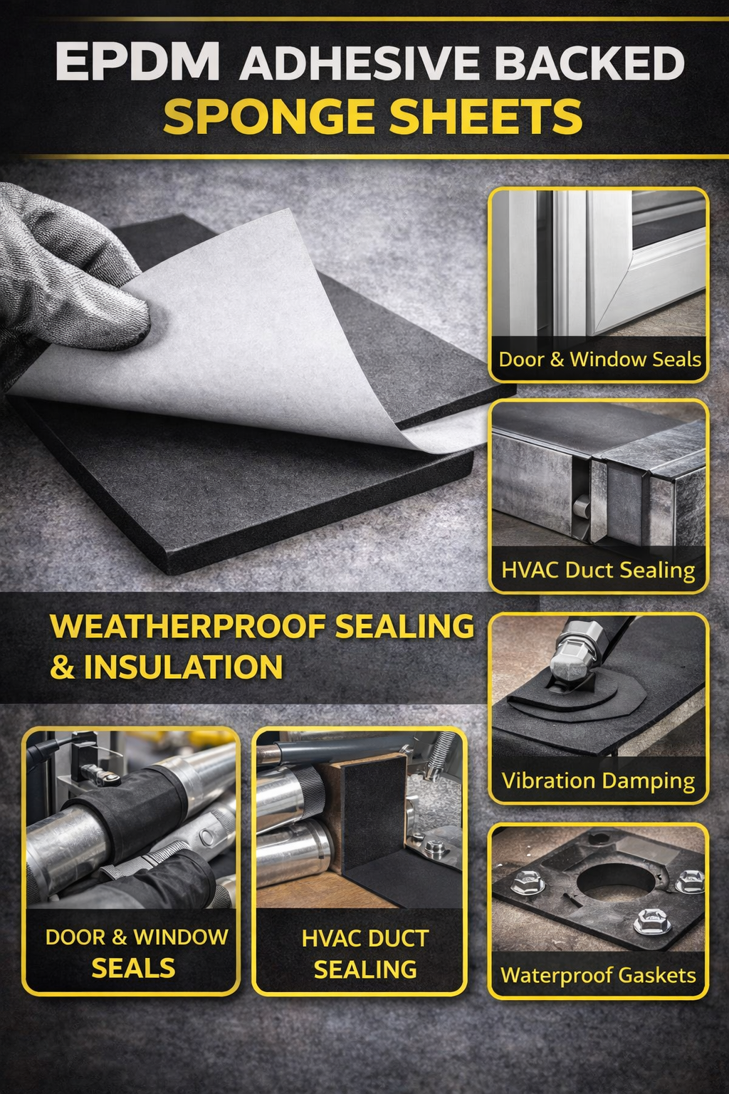 EPDM Adhesive Backed Sheets | Self Adhesive EPDM Rubber